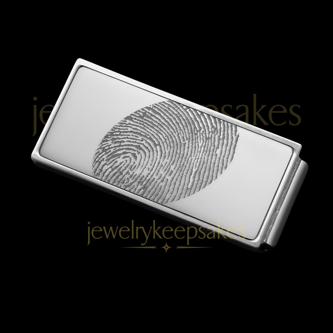 Money Clips Silver Fingerprint, Money Clip With Fingerprint, Money Clip ...