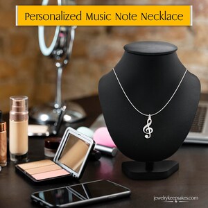 Personalized Treble Clef Music Note Silver Engraved Custom Necklace - Etsy