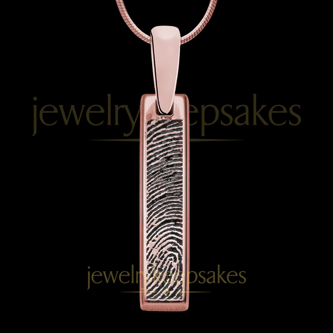 Signature Fingerprint Necklace Rose Gold, Tag Fingerprint & Signature ...