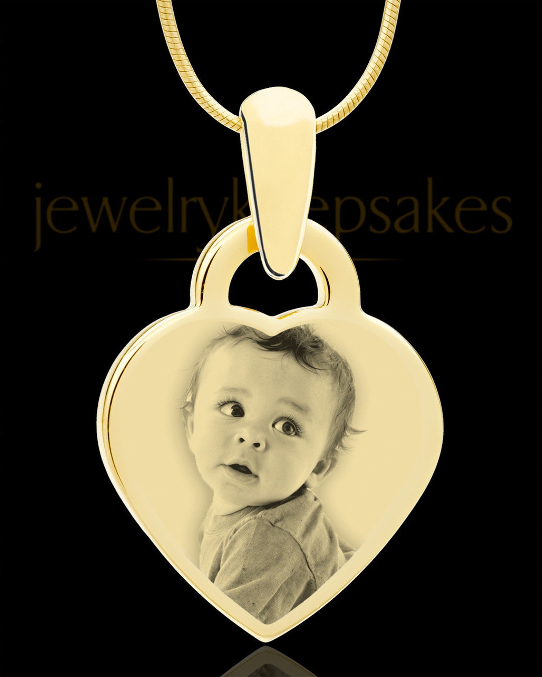Photo Engraved Small Heart Pendant Gold Plated Over Stainless - Etsy