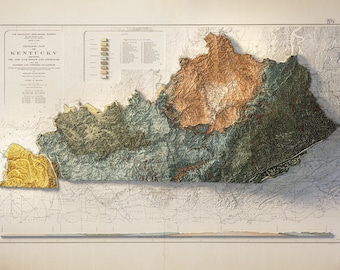 Kentucky Geology Map - Etsy