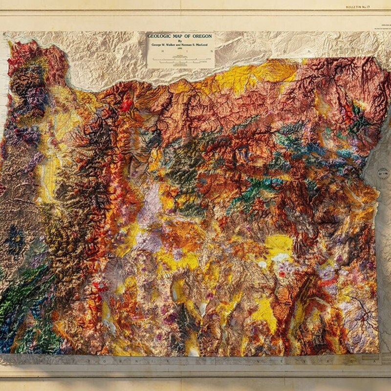 Oregon Topography - Etsy