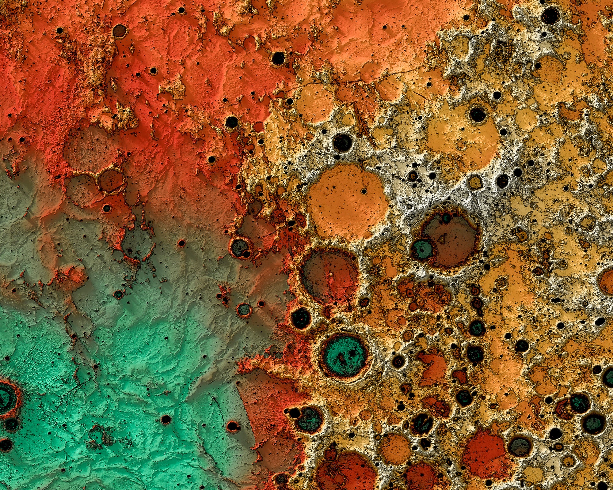 The Moon Topography Hypsometric Tint 7 - Etsy