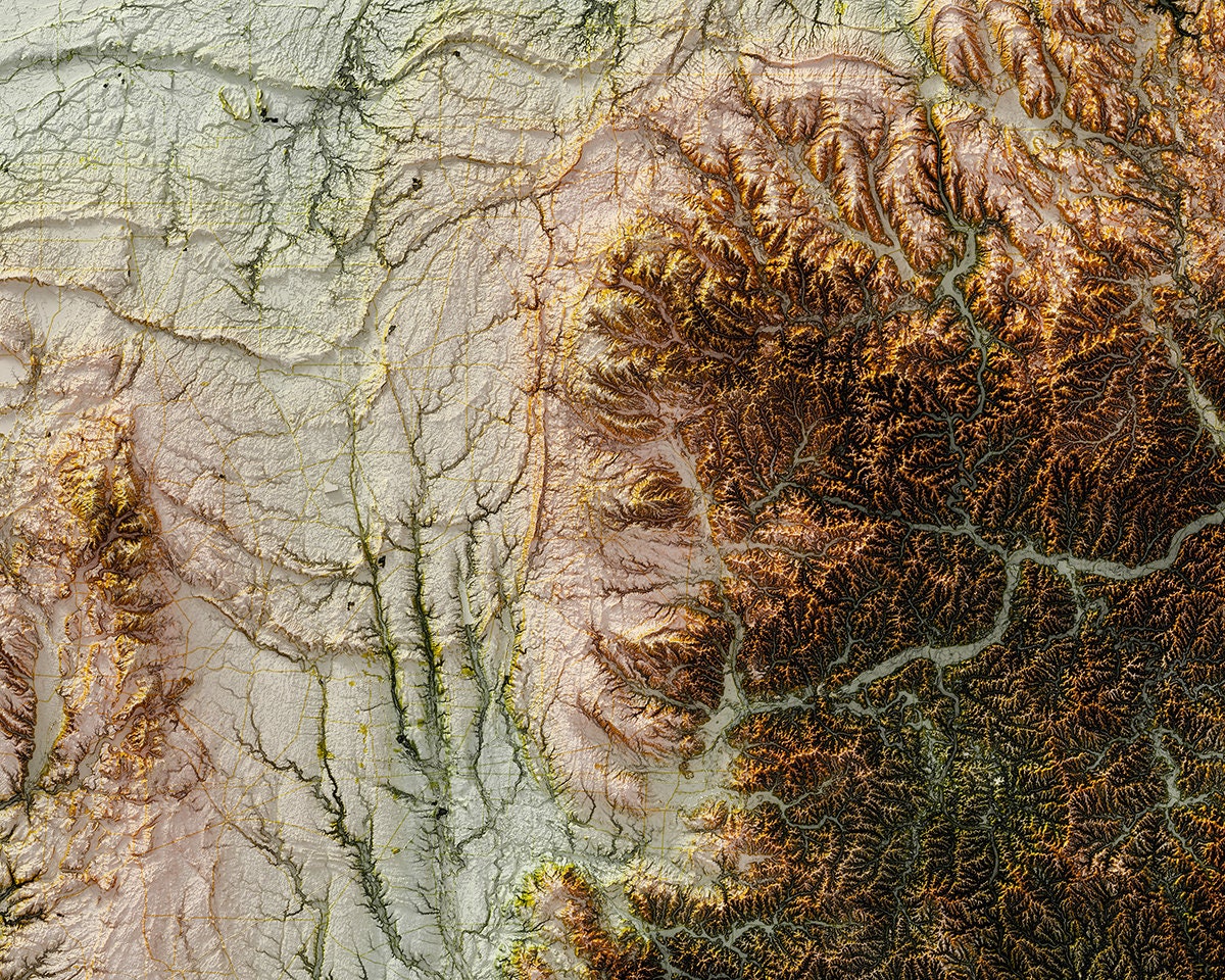 Ohio Hypsometric Tint 3 | Etsy