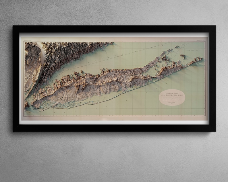 Long Island - Topography - Etsy