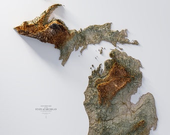 Geologic Map Upper Peninsula of Michigan - Etsy