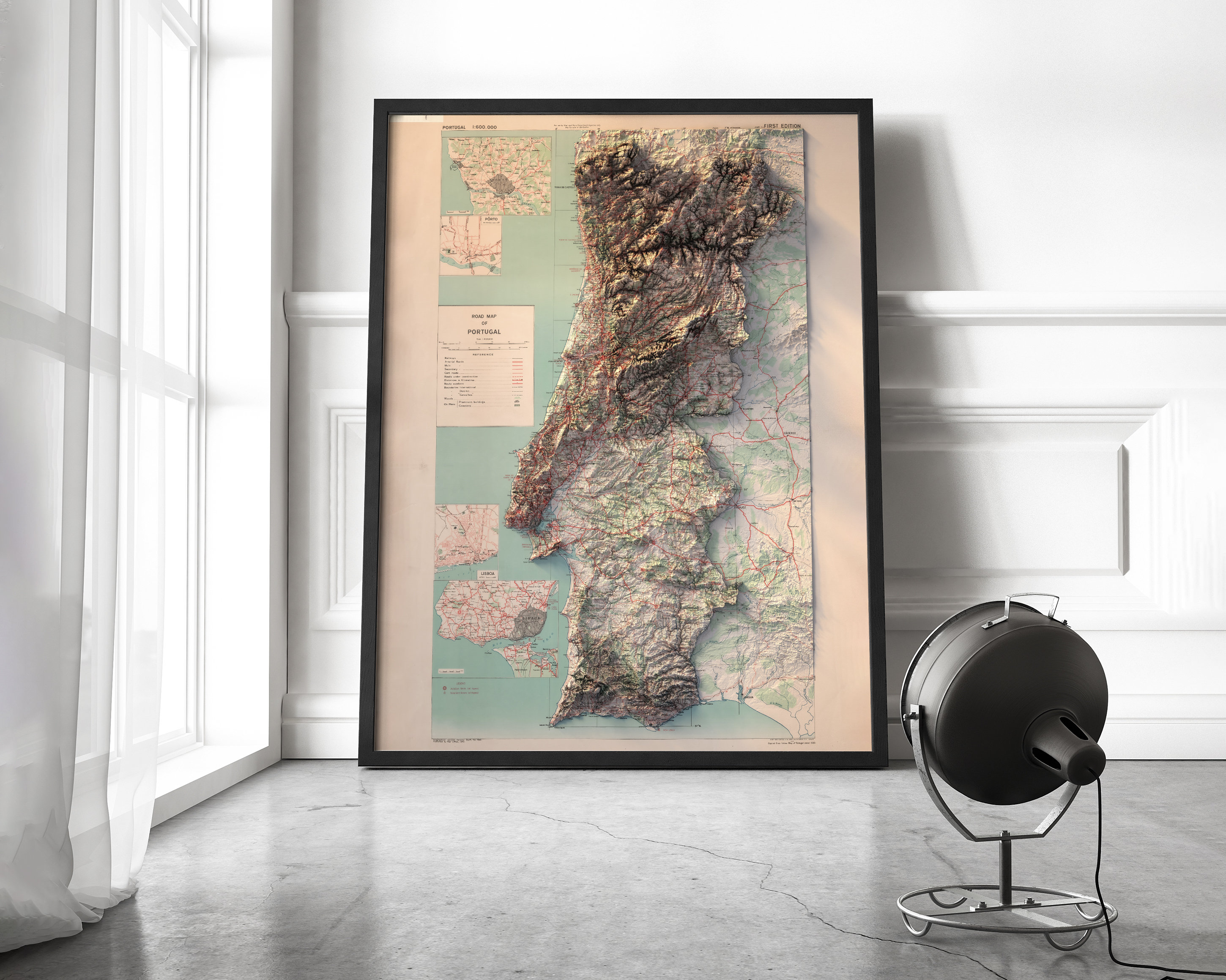 Portugal - Road Map - Etsy