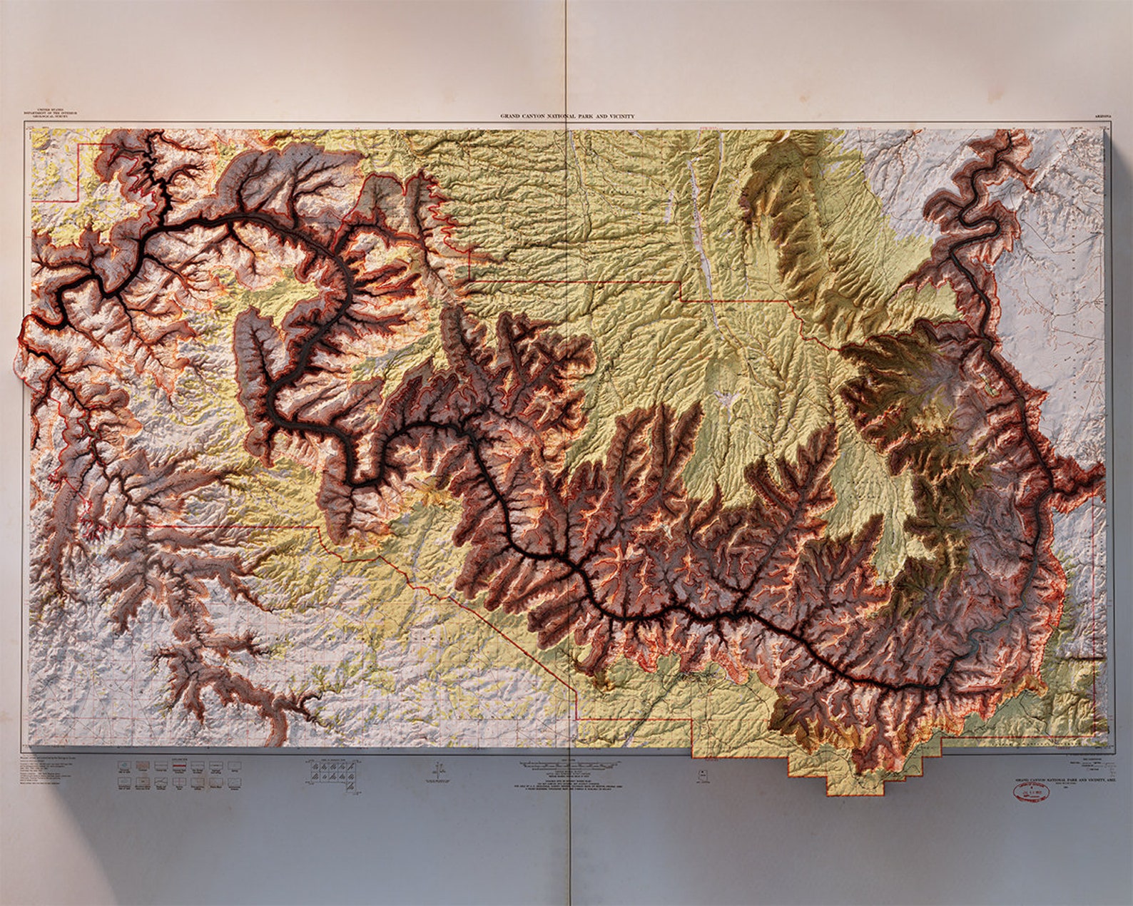 Grand Canyon Topography version 2 - Etsy