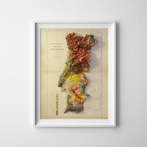 Portugal - Geological Map - Etsy