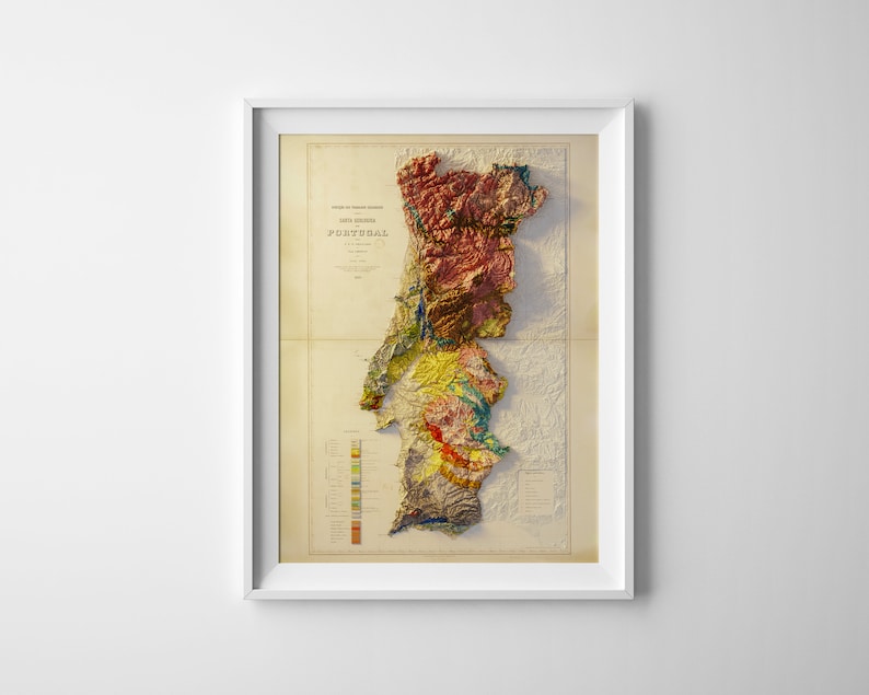Portugal - Geological Map - Etsy