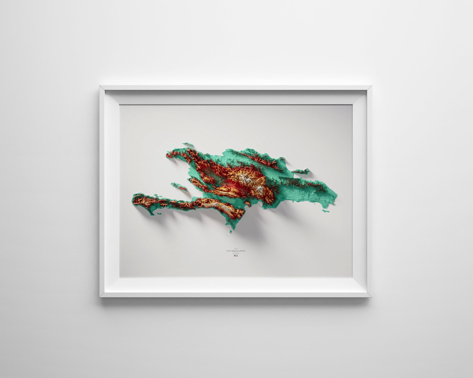 Hispaniola - Hypsometric Tint 1 - Etsy
