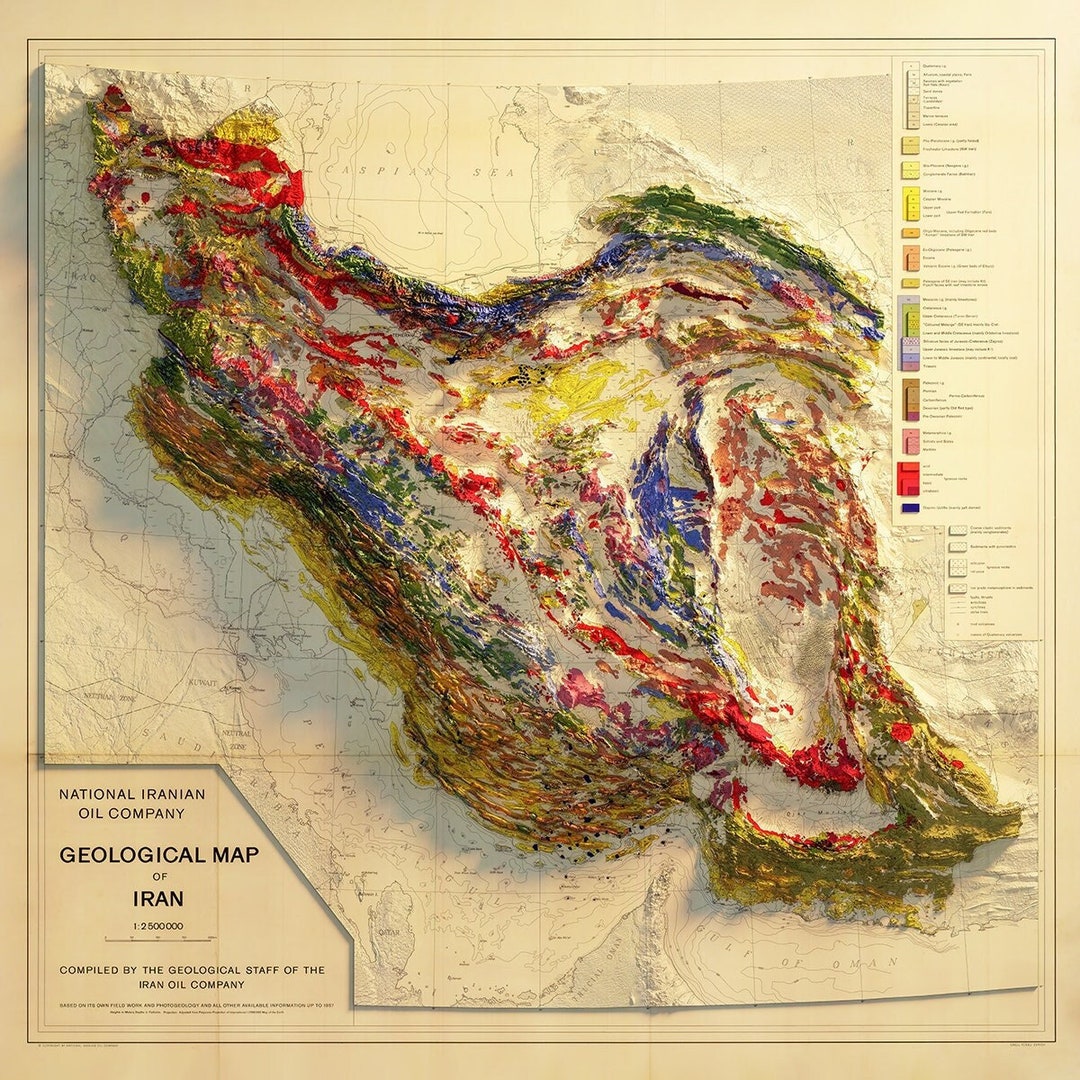 Iran- Geology (dawn) - Etsy