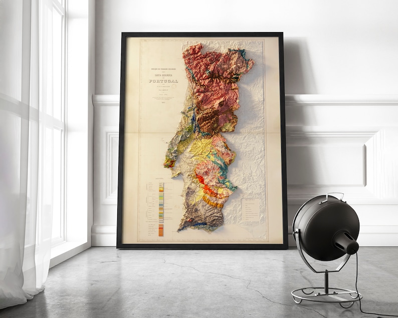 Portugal - Geological Map - Etsy