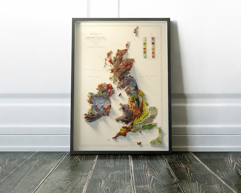 British Islands - Geological Map - Etsy UK