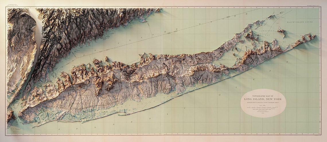Long Island - Topography - Etsy