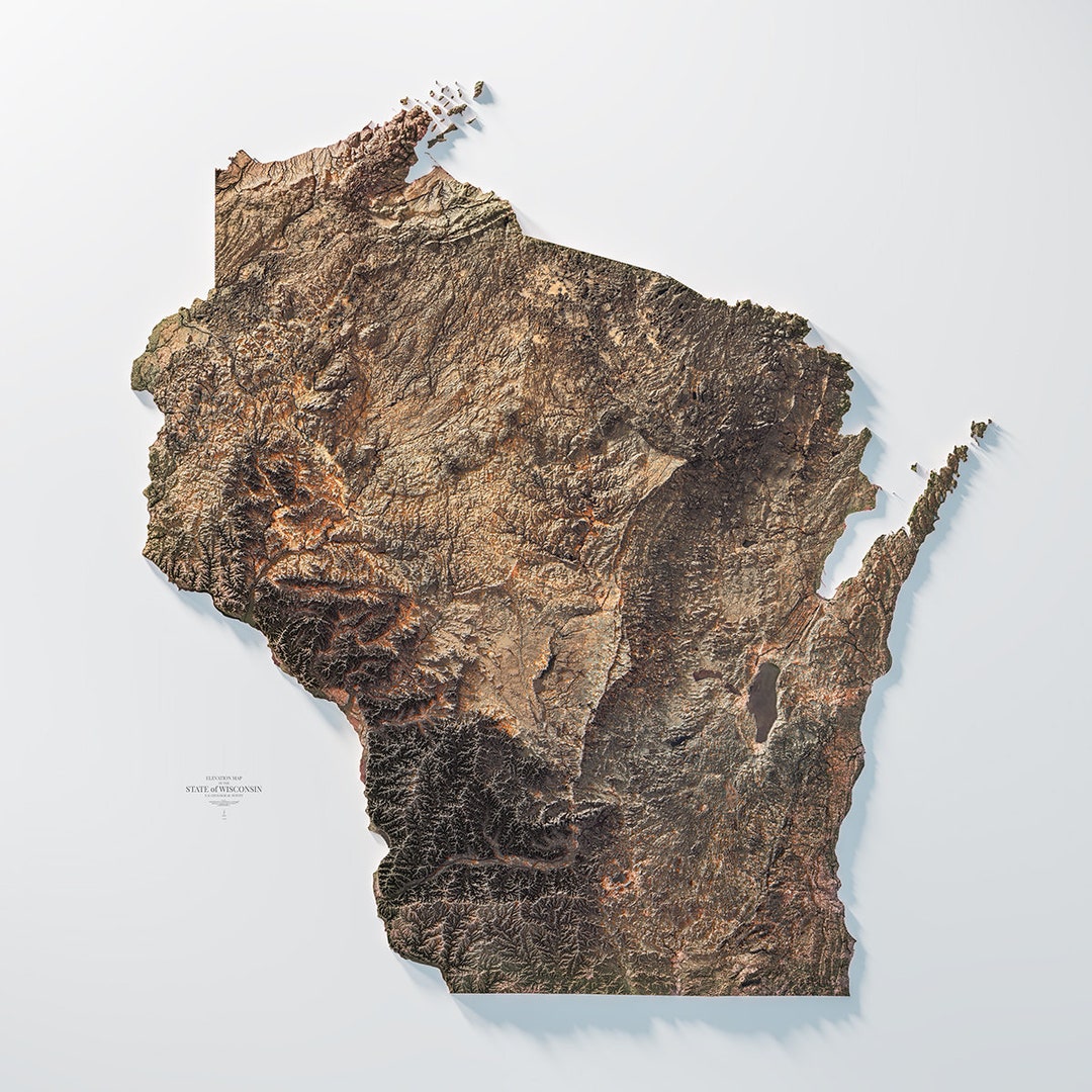 Wisconsin - Satellite - Etsy