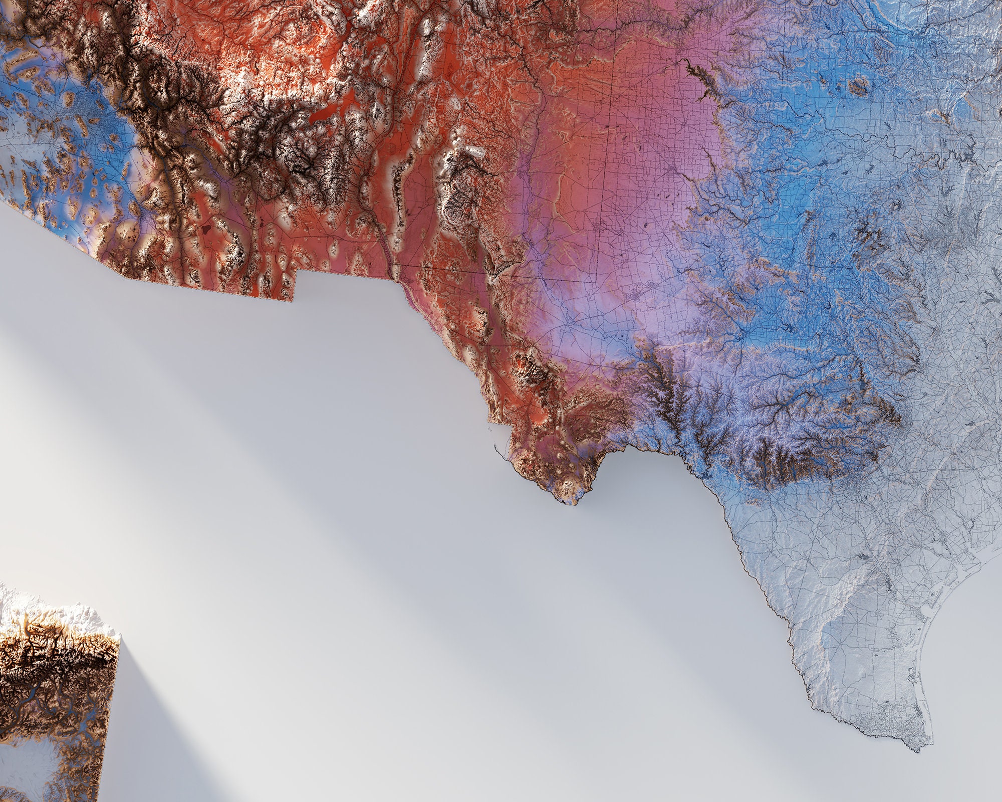 United States Hypsometric Tint 3 - Etsy