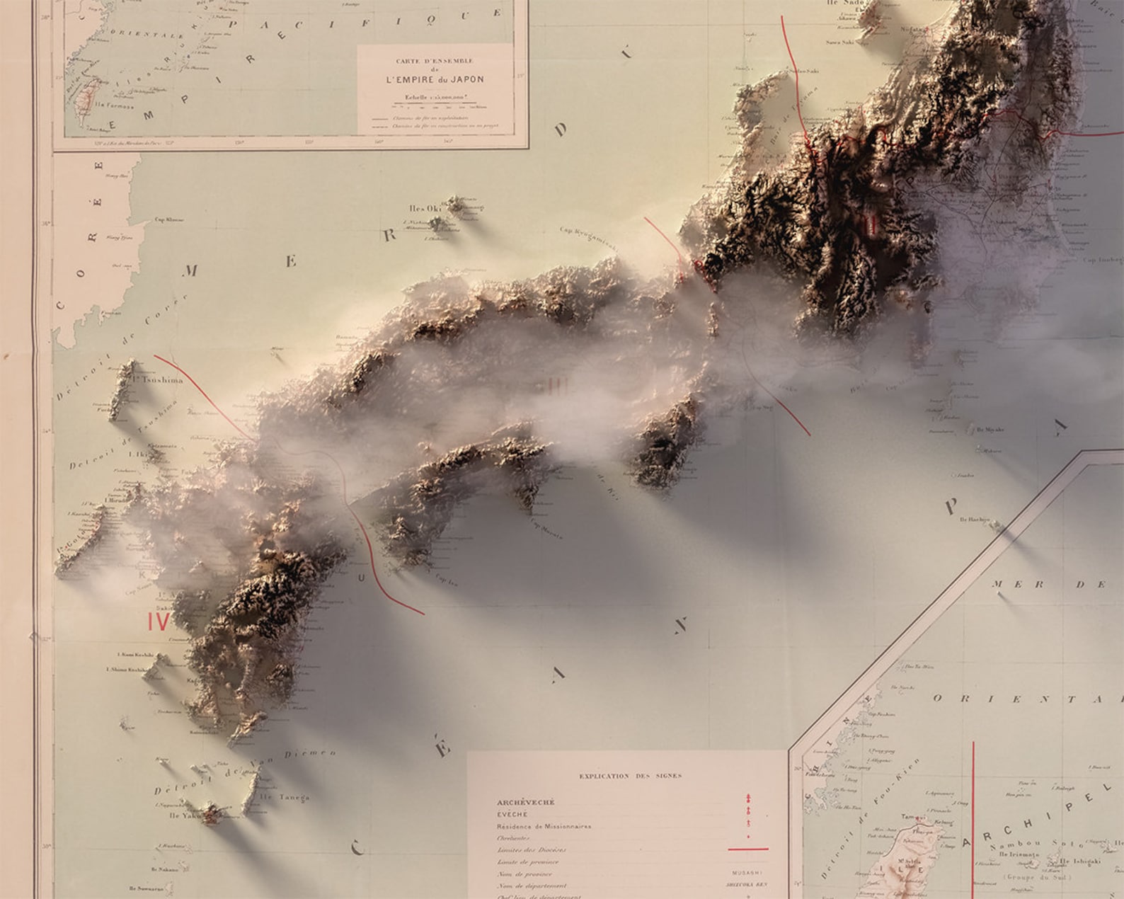 Japan Topography - Etsy