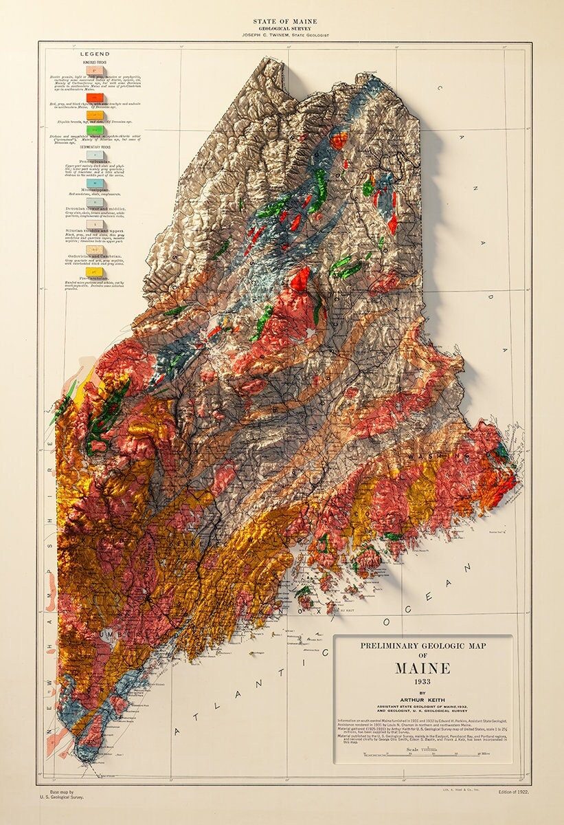 Maine - Geology - Etsy