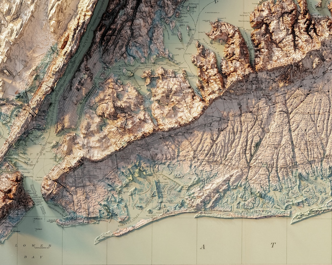 Long Island - Topography - Etsy