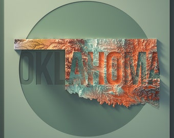 Oklahoma State Outdoor Poster, States Wonders, Digital Download - Etsy