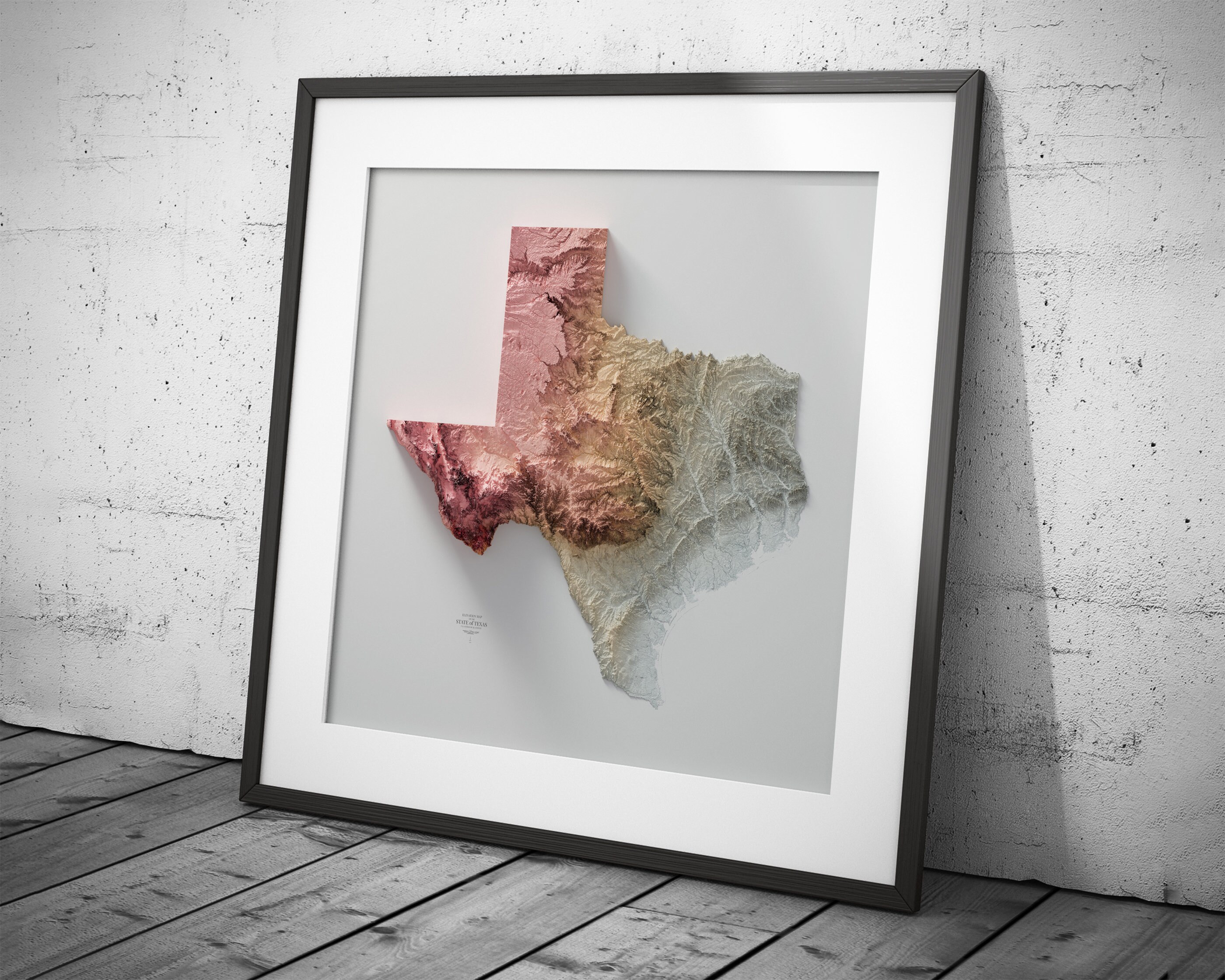 Texas Hypsometric Tint 2 | Etsy