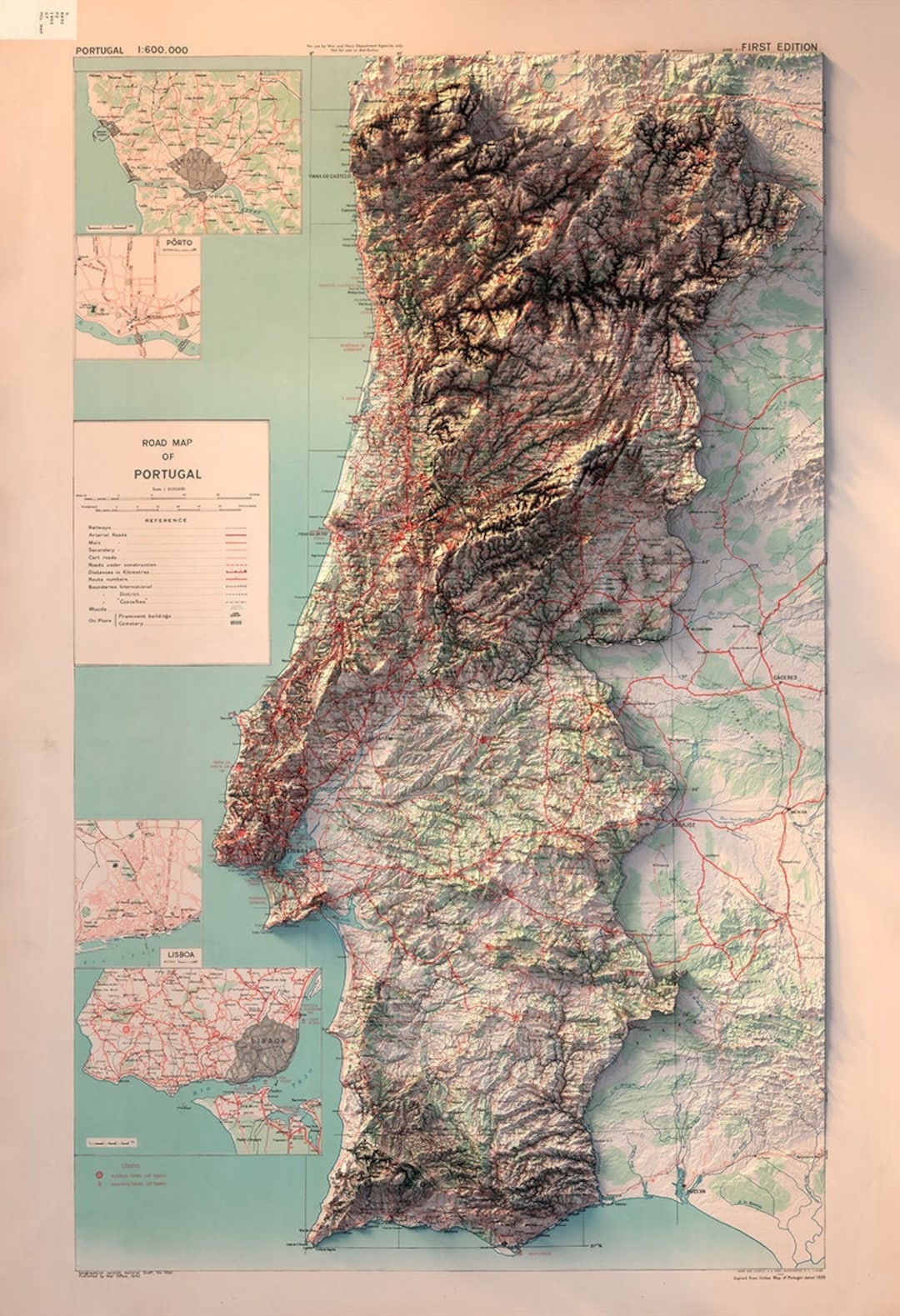 Portugal - Road Map - Etsy