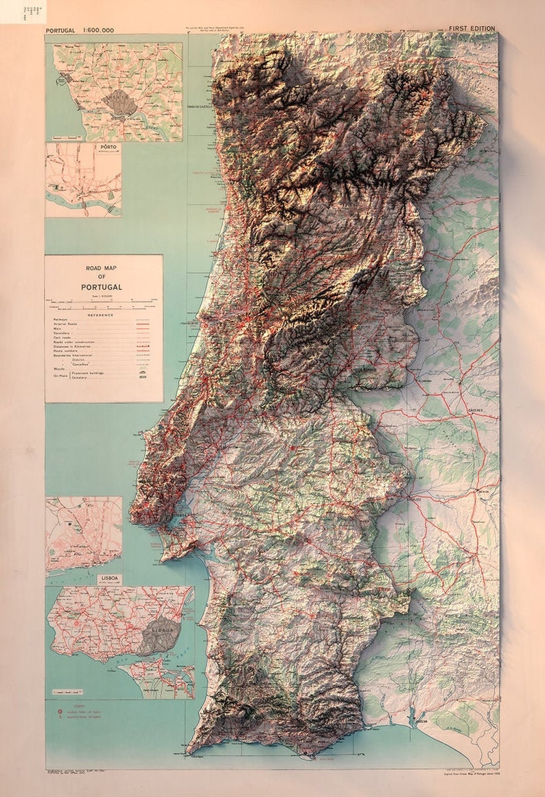 Portugal Road Map - Etsy