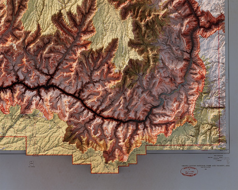 Grand Canyon - Topography (version 2) - Etsy