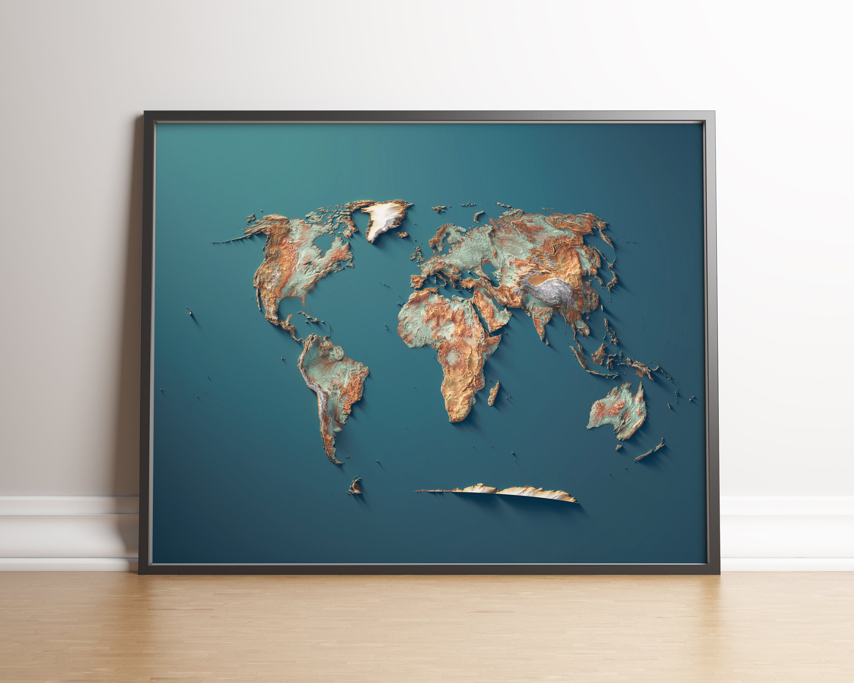 World - Winkel Tripel Projection - V1 - Etsy
