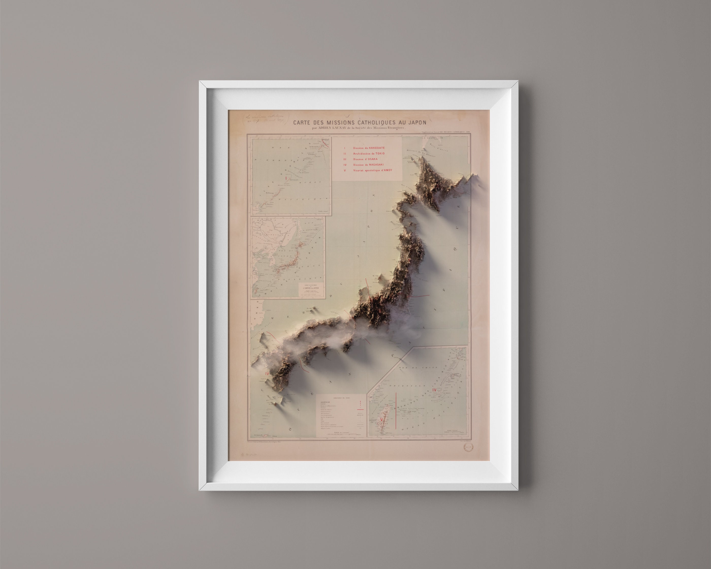 Japan- Topography - Etsy Canada