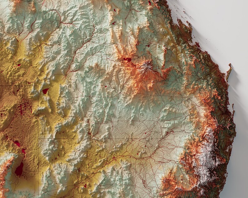 Australia - Hypsometric Tint 2 - Etsy