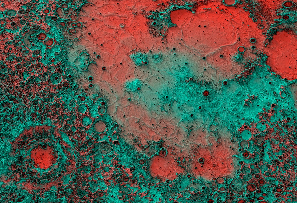 The Moon Topography Hypsometric Tint 1 - Etsy