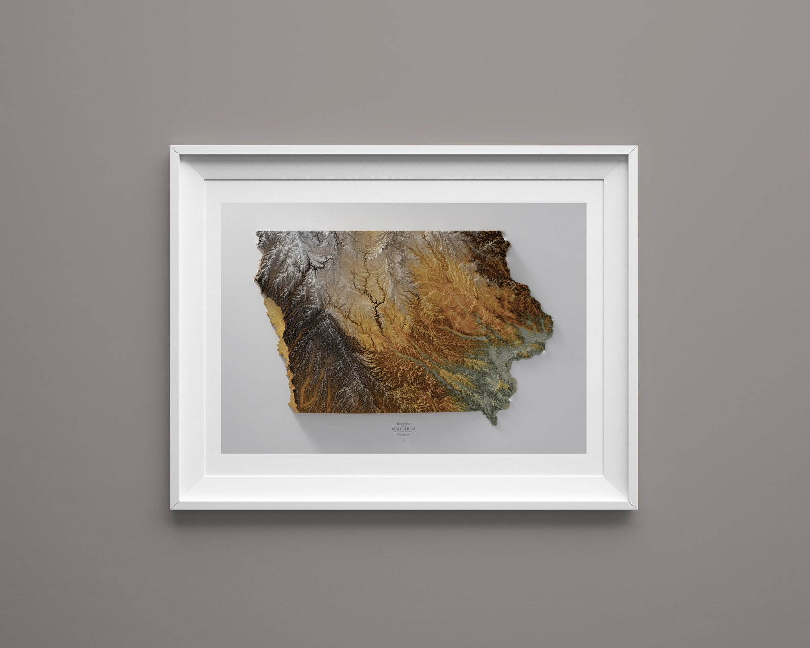 Iowa - Hypsometric Tint 4 - Etsy