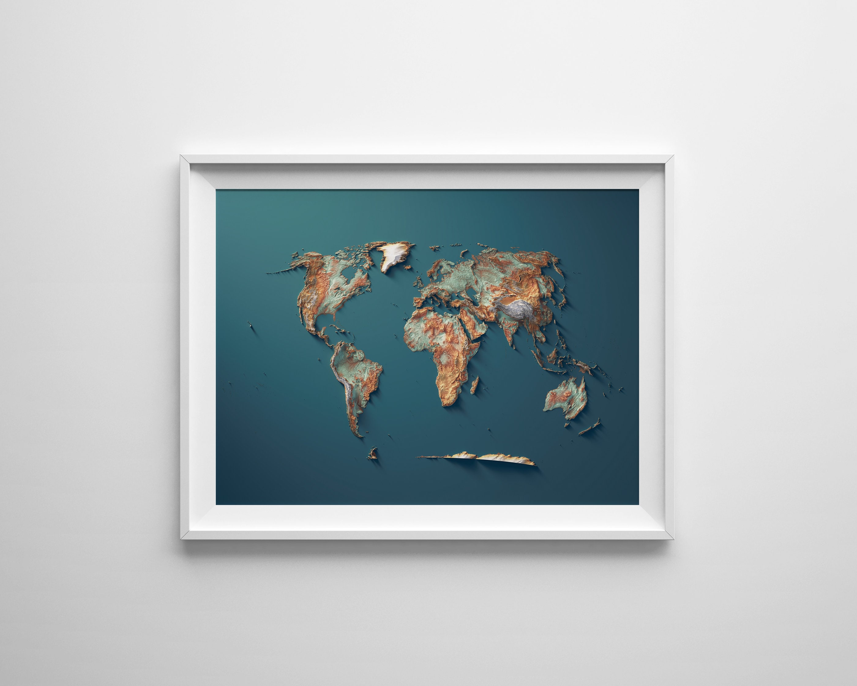 World - Winkel Tripel Projection - V1 - Etsy