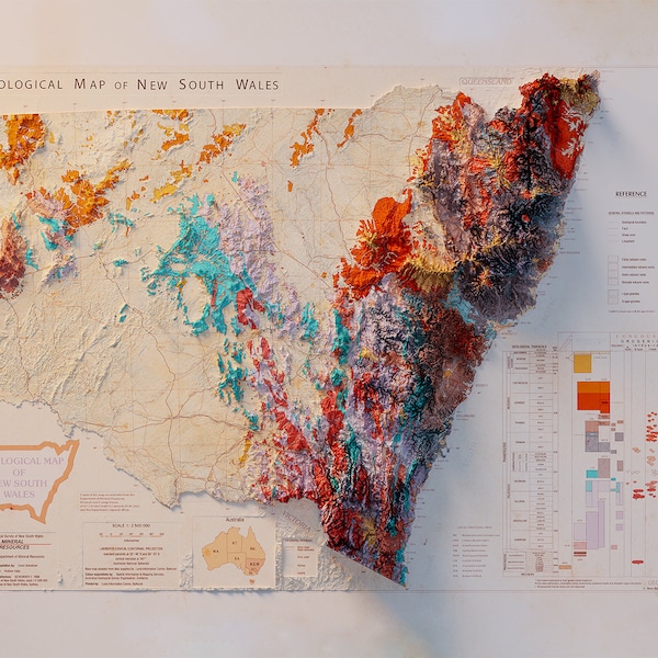 Geological Map Australia - Etsy
