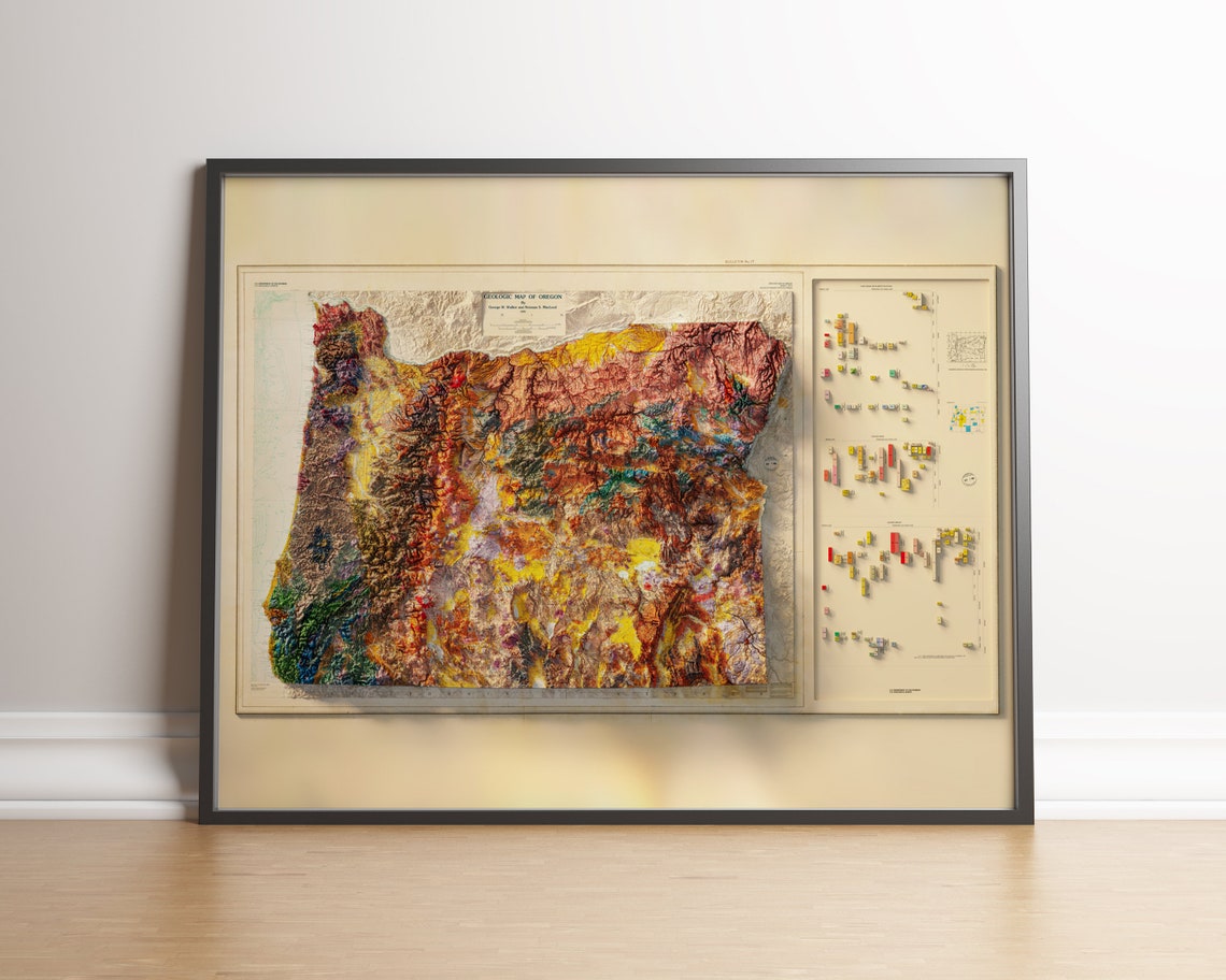 Oregon - Geology (V2 With Legend) - Etsy