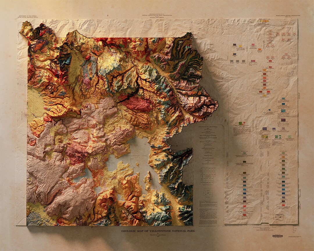 Yellow Stone National Park - Geology - Wyoming - (v4) - Etsy