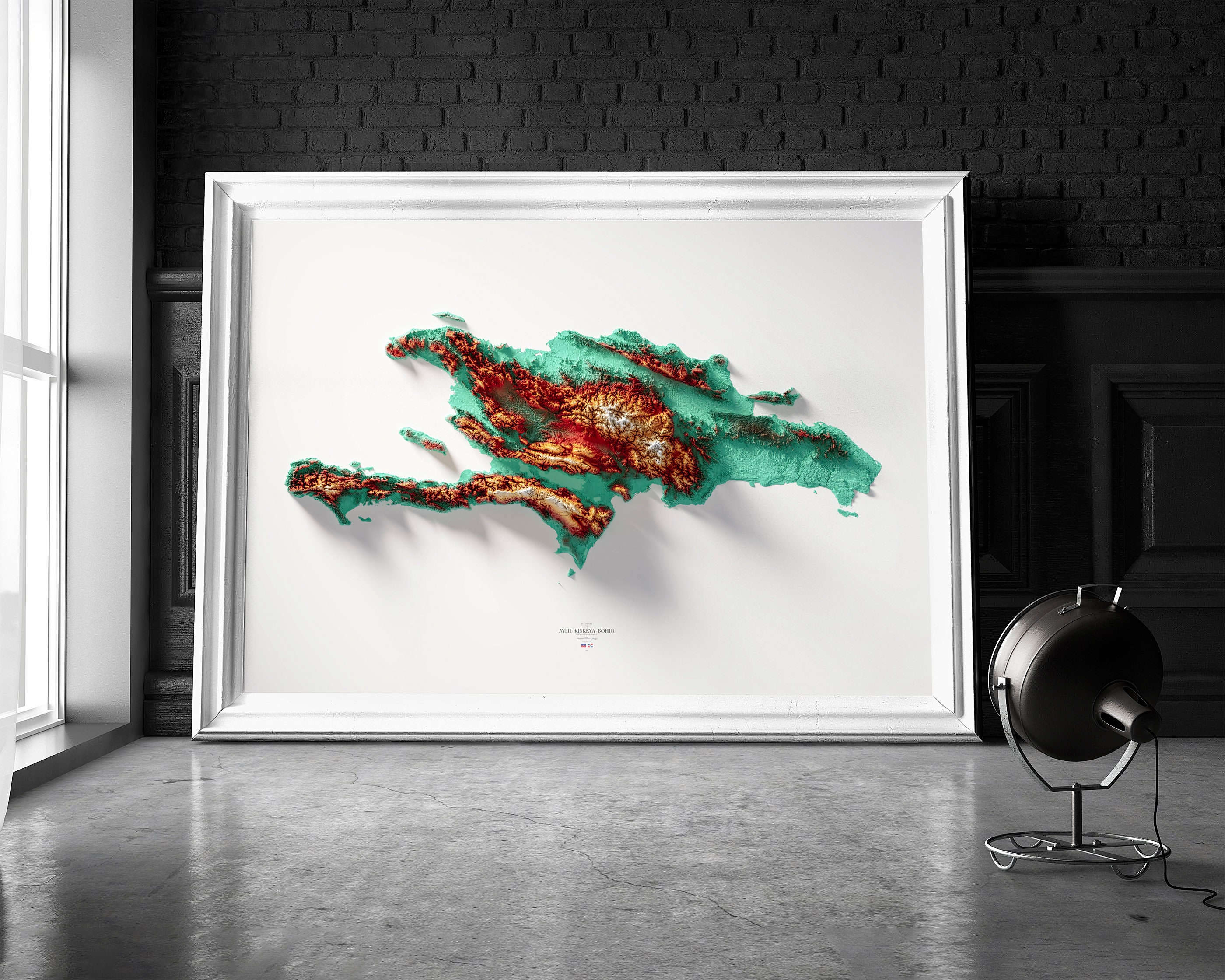 Hispaniola - Hypsometric Tint 1 - Etsy