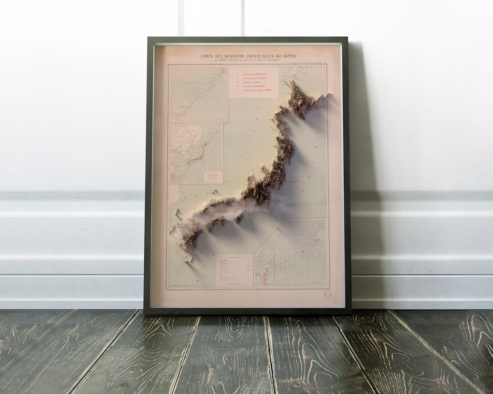 Japan Topography - Etsy