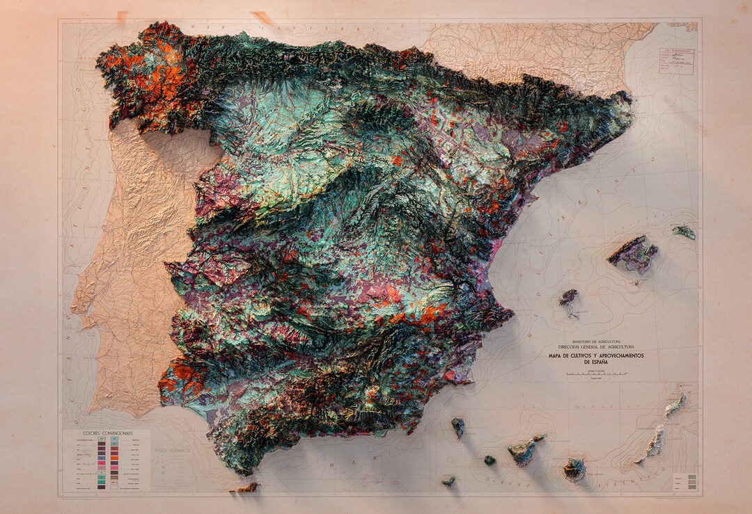 Spain - Vintage Soil Map - Etsy