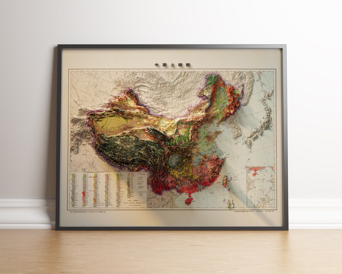 China - Vintage Map (soil & Geology) - Etsy
