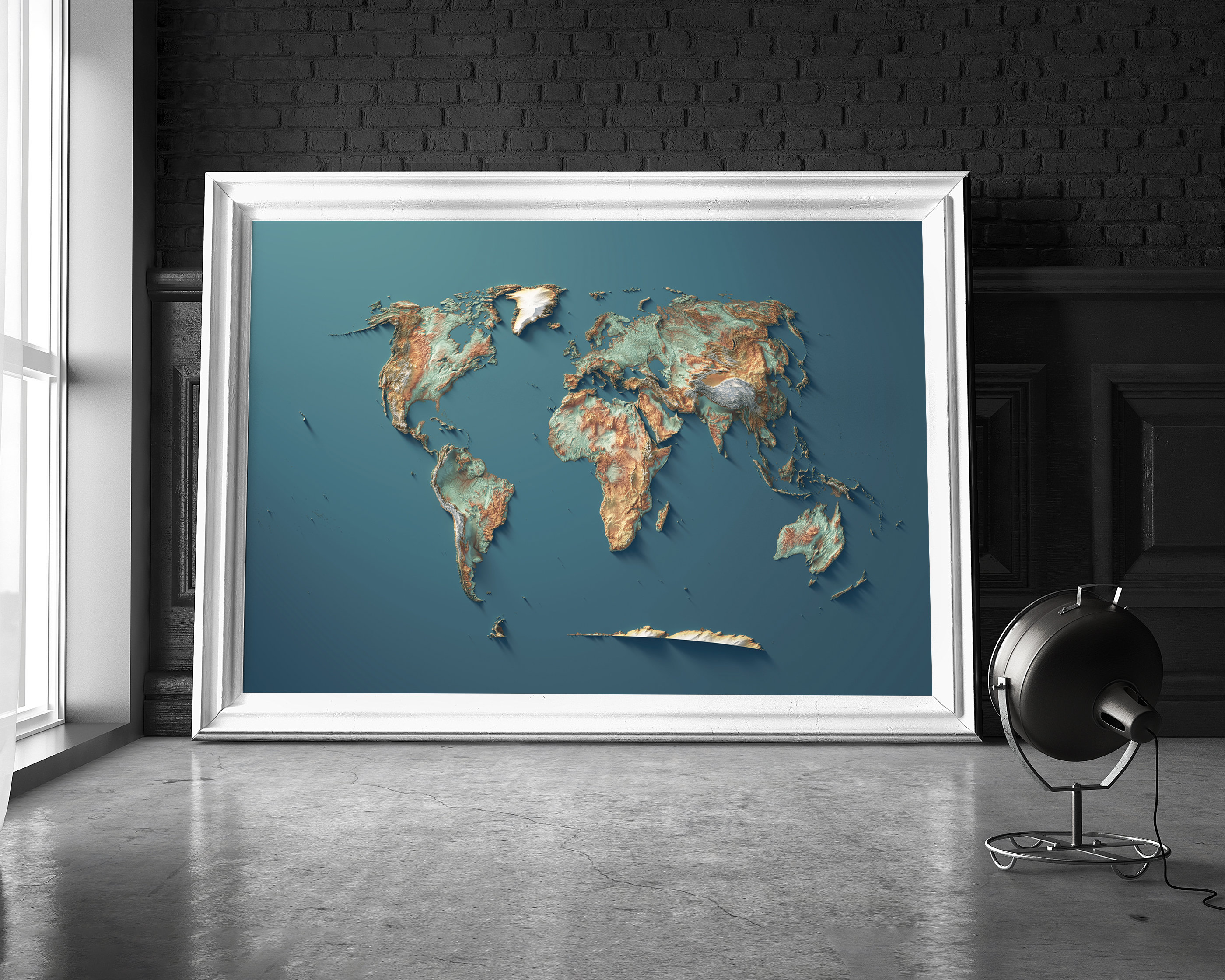 World - Winkel Tripel Projection - V1 - Etsy