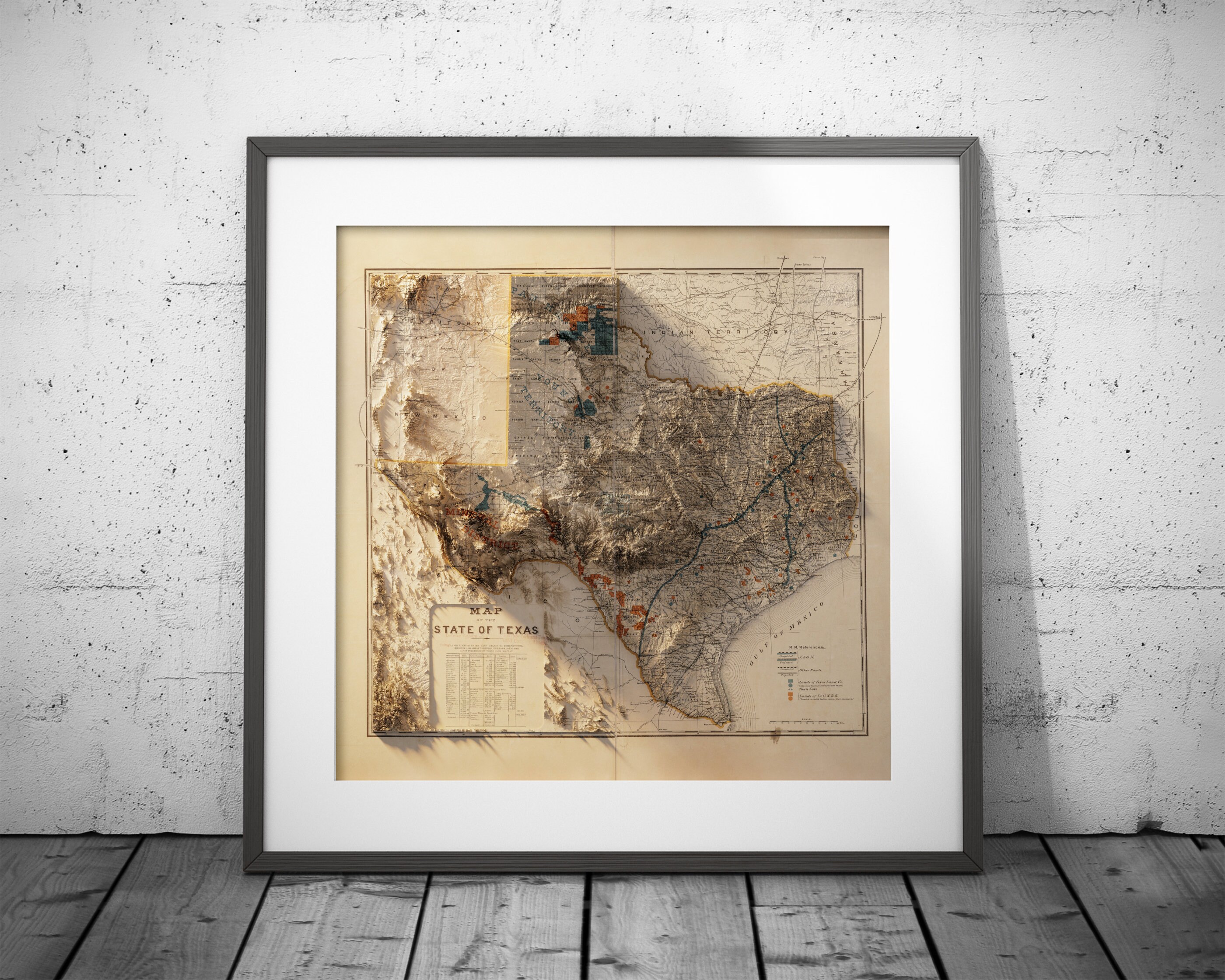 Texas - Topography - Etsy
