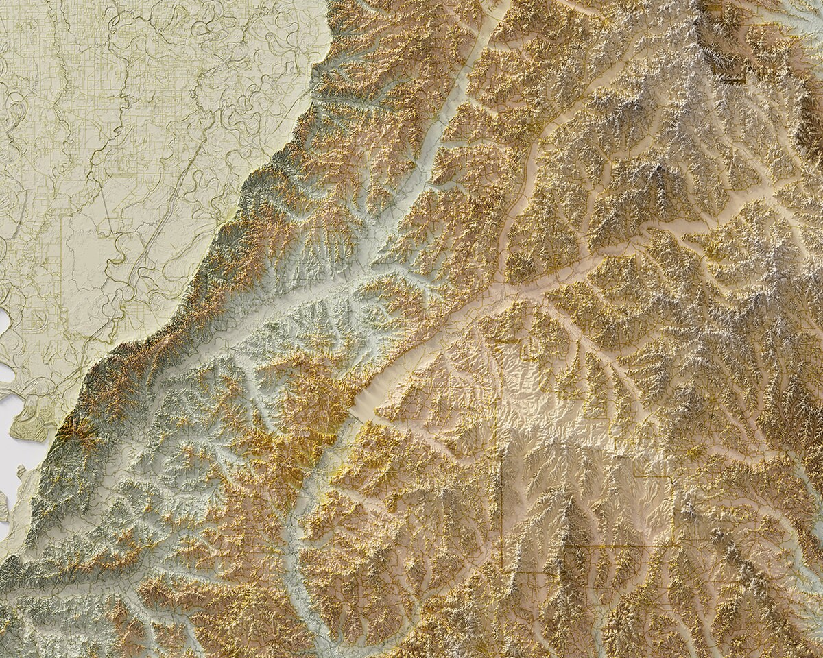 Mississippi Hypsometric Tint 3 - Etsy