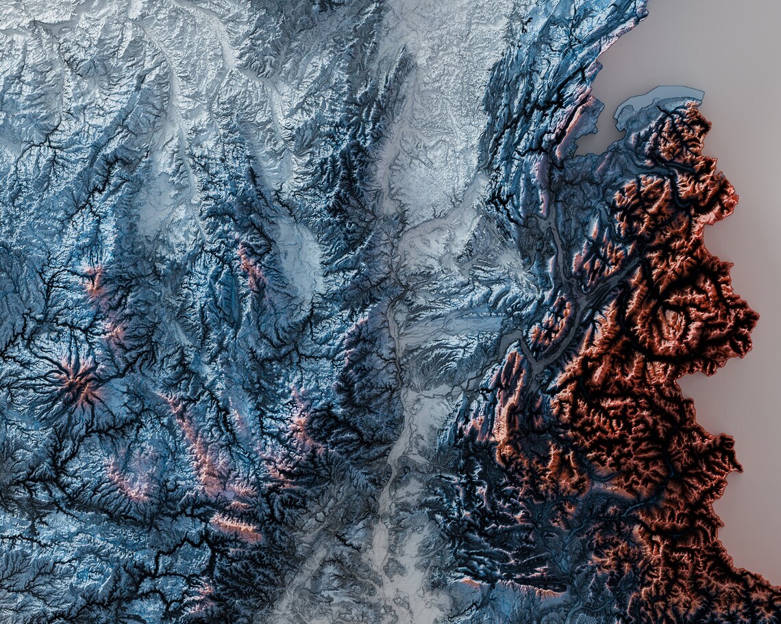 France Hypsometric Tint 8 - Etsy