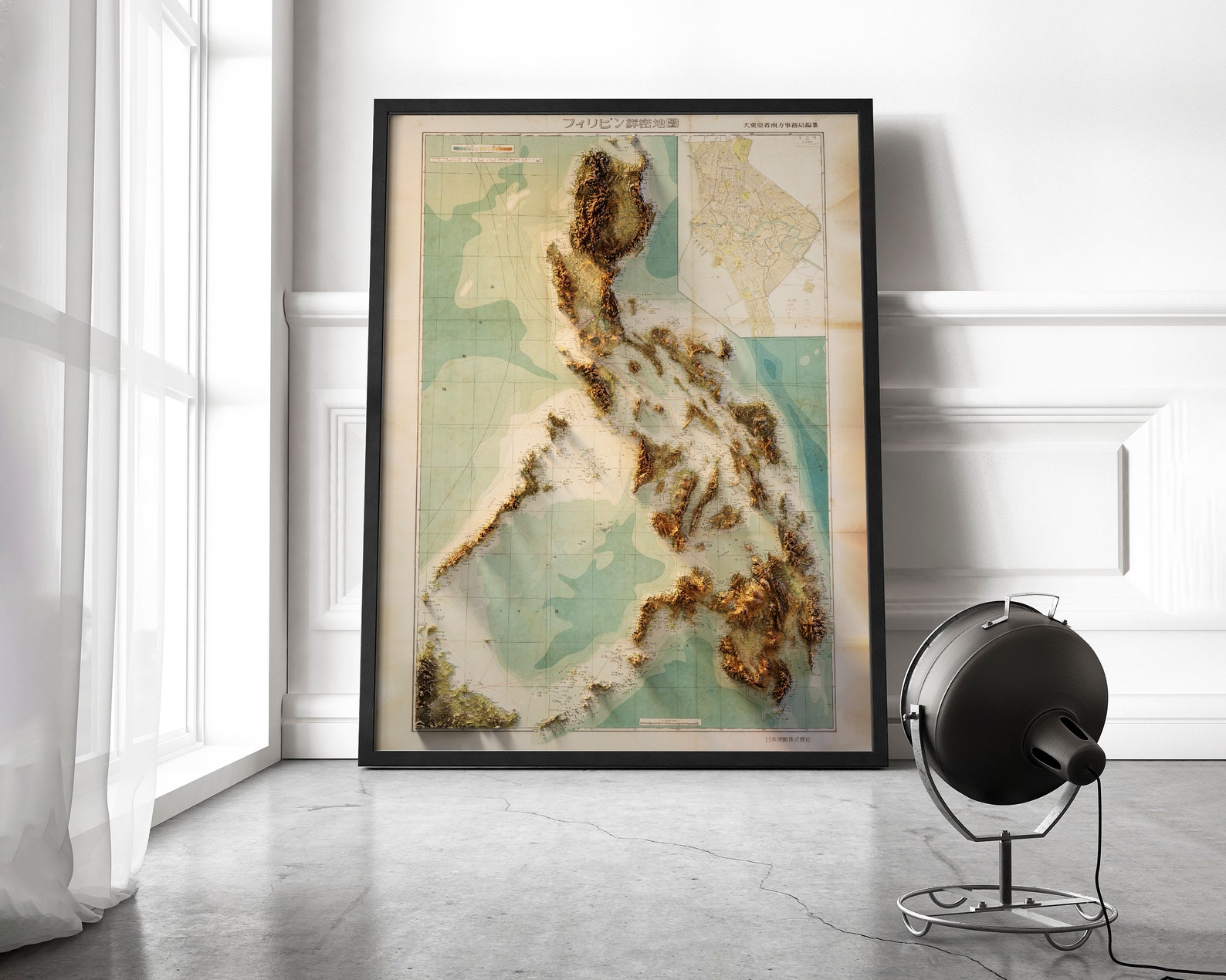 Philippines - Vintage War Map (color 1) - Etsy