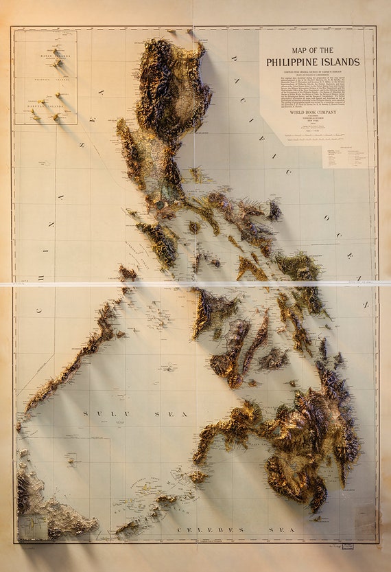 Philippines Topography | Etsy