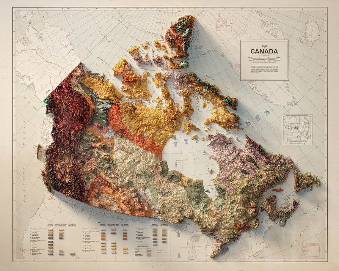 Canada Vintage Map | Etsy