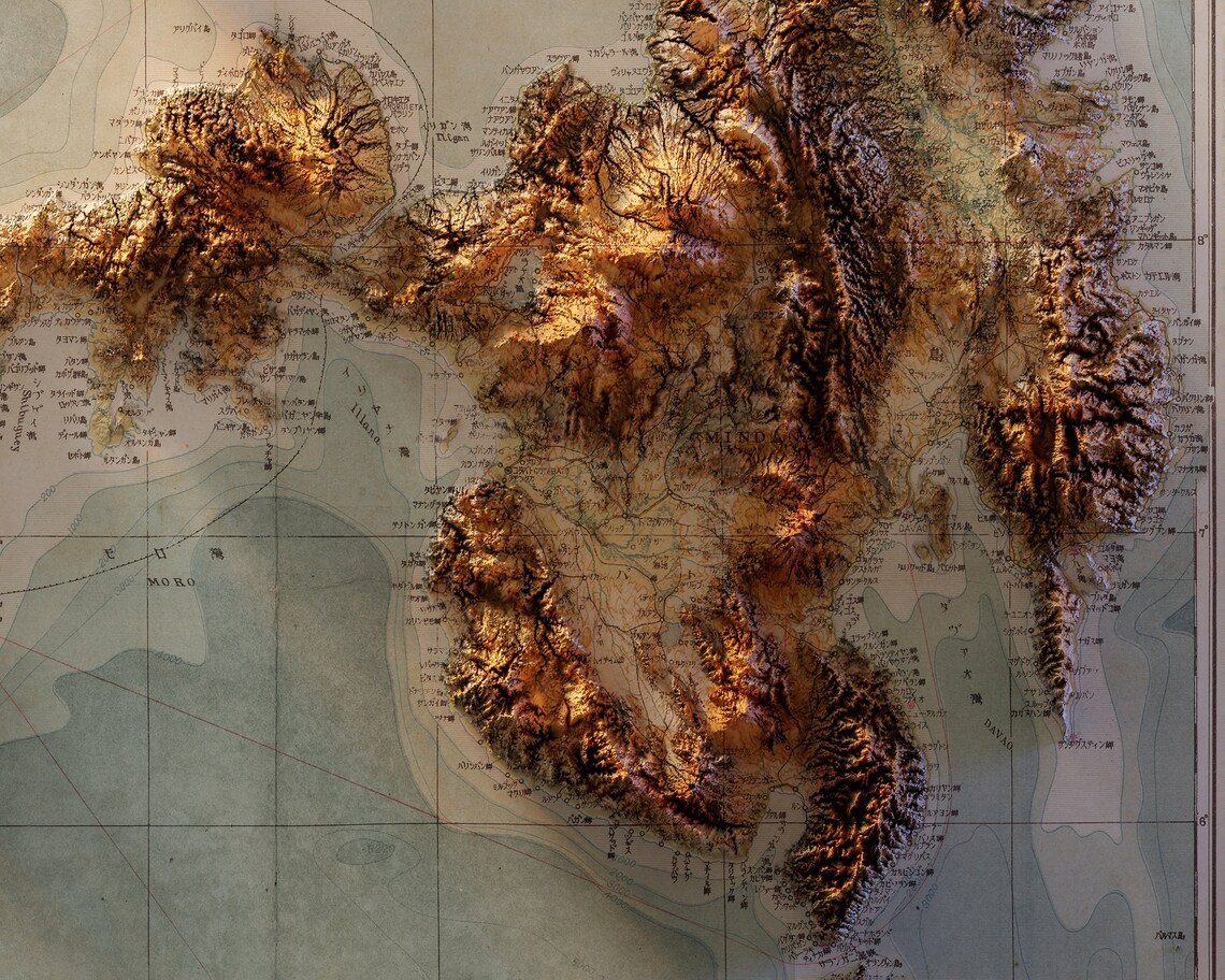 Philippines Vintage War Map color 2 - Etsy